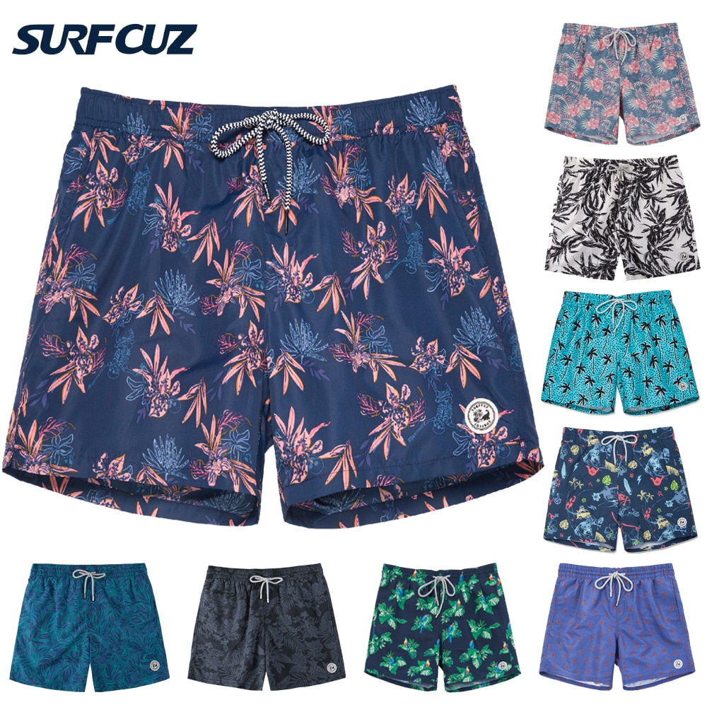 SURFCUZ Men's Swim Trunks Quick Dry Beach Board Shorts Swimwear Bathing ...